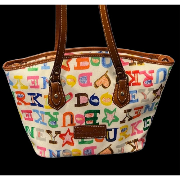 Dooney & Bourke | Bags | Dooney Bourke Stephanie Multicolor Doodle Tote Shoulder Bag | Poshmark